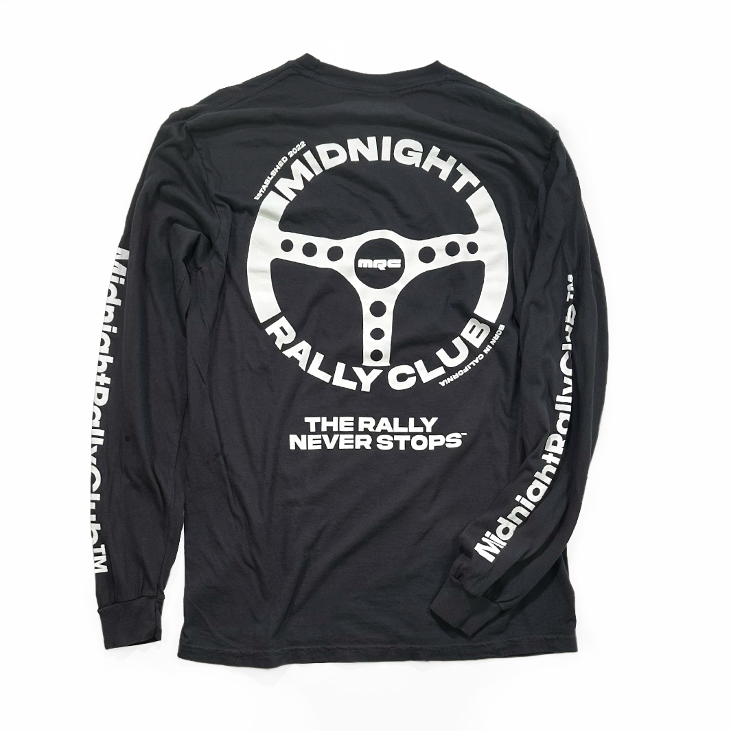 Wheelin' Long Sleeve Tee - Black – Midnight Rally Club